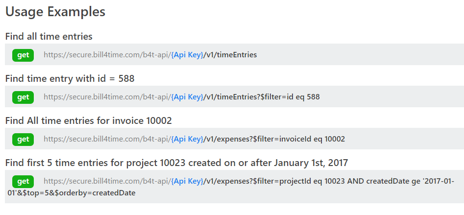 API Integration – Bill4Time Support